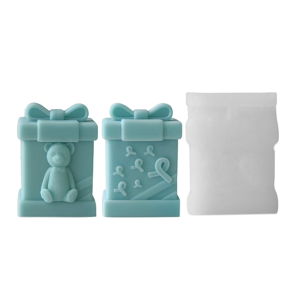 lanema Sturdy Clear Detailed Silicone Gift Box Candle Mold for Birthday ...