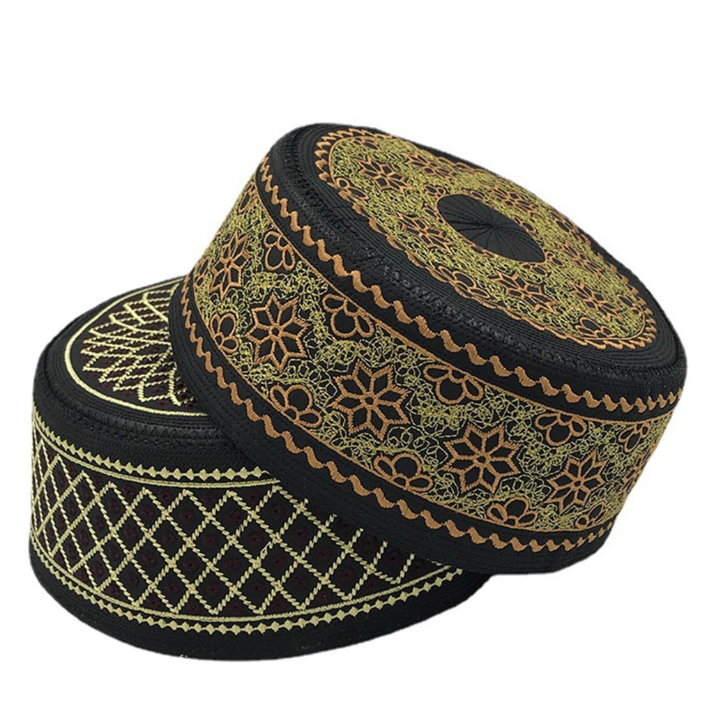 lanema Turban Caps for Adult Breathable Cotton Kufi Round Arabia Hat ...