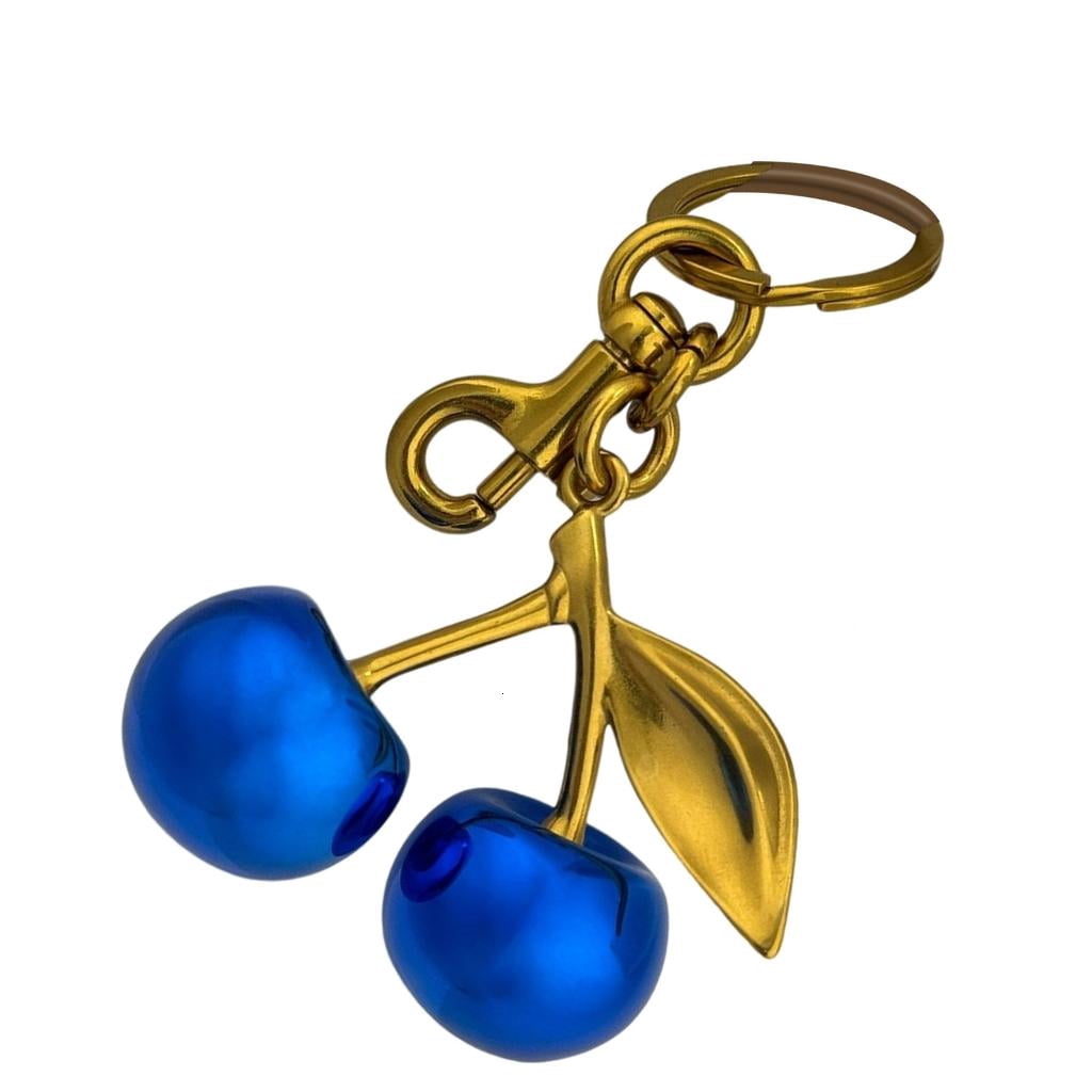 lanema Unique Blue Cherries Bag Ornament Portable Cherries Keychain ...