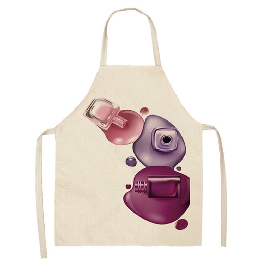 lanema Unisex Apron for Cooking &Manicure Funny Nail Polishes Theme ...
