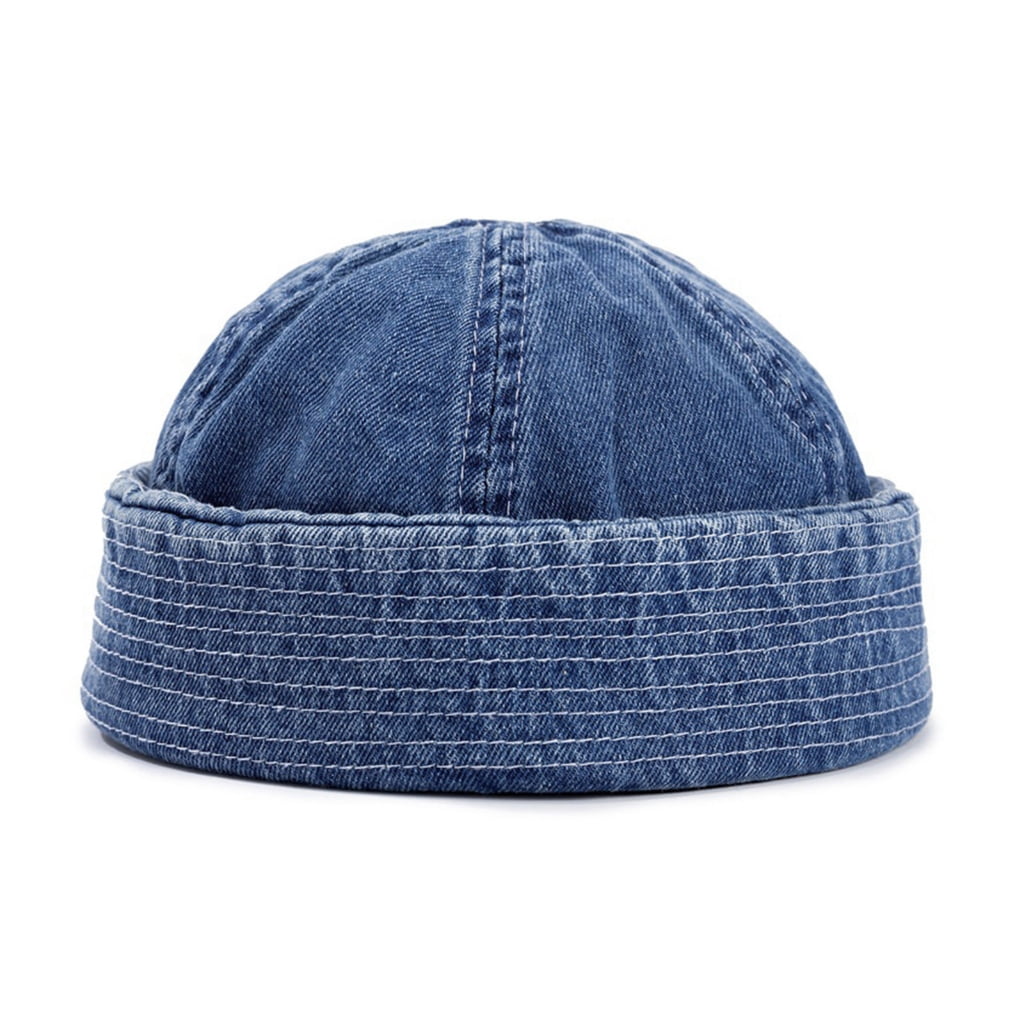 lanema Vintage Brimless Docker Hat Denim Hip-Hop Hat for Boyfriend ...