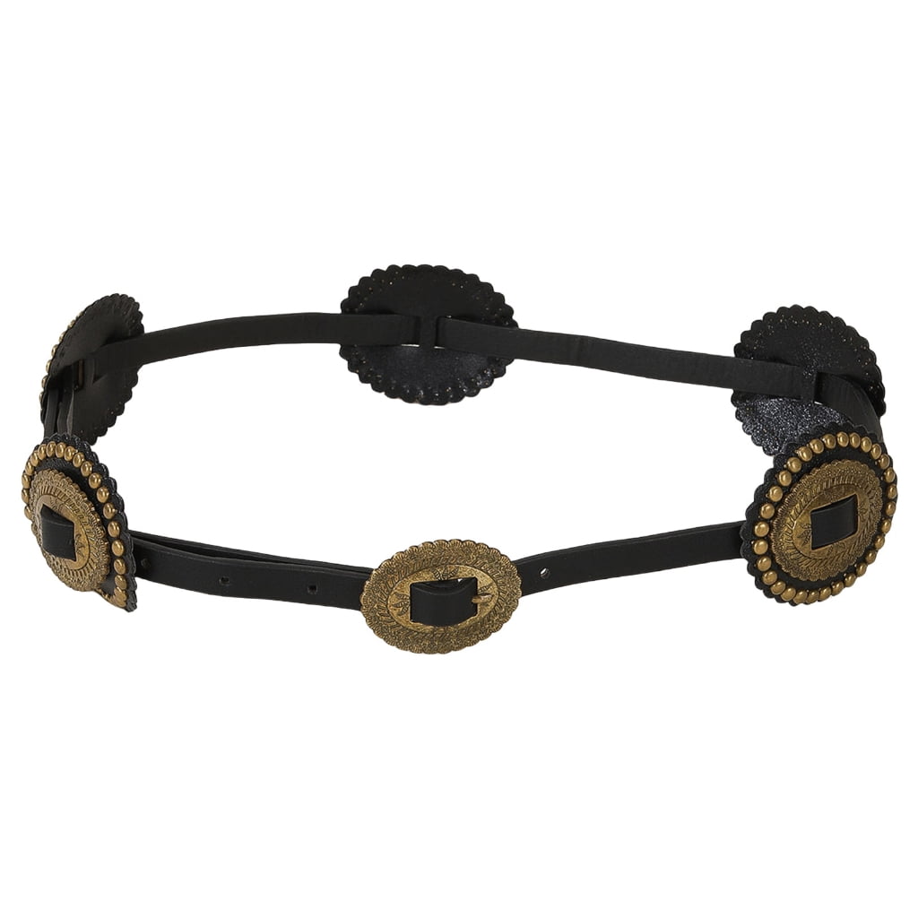 lanema Vintage Oval Disc Belt PU Waistband Formal Dress Belt Women Girl ...