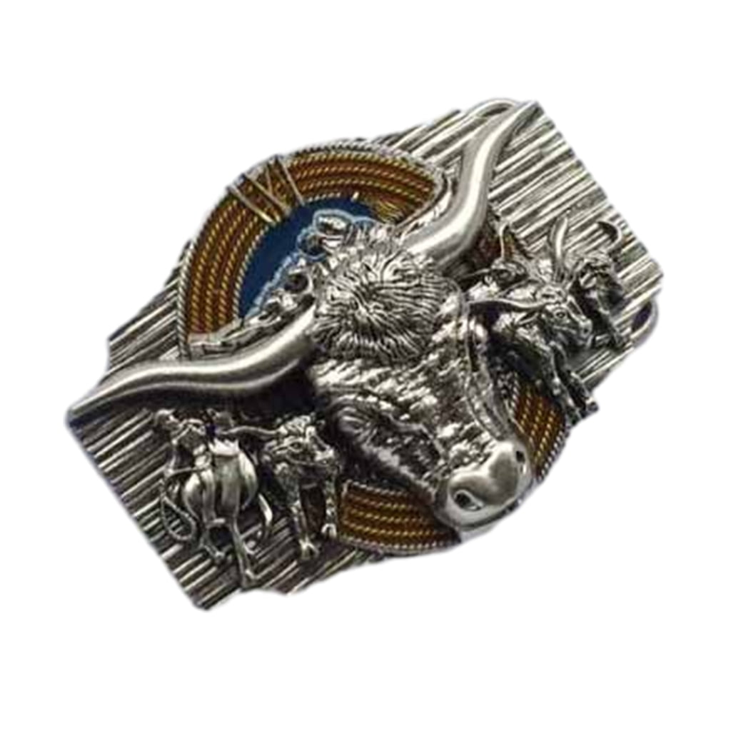 lanema Western Cowboy Belt Buckle, Ox Head Belt Buckle Ox Pattern ...