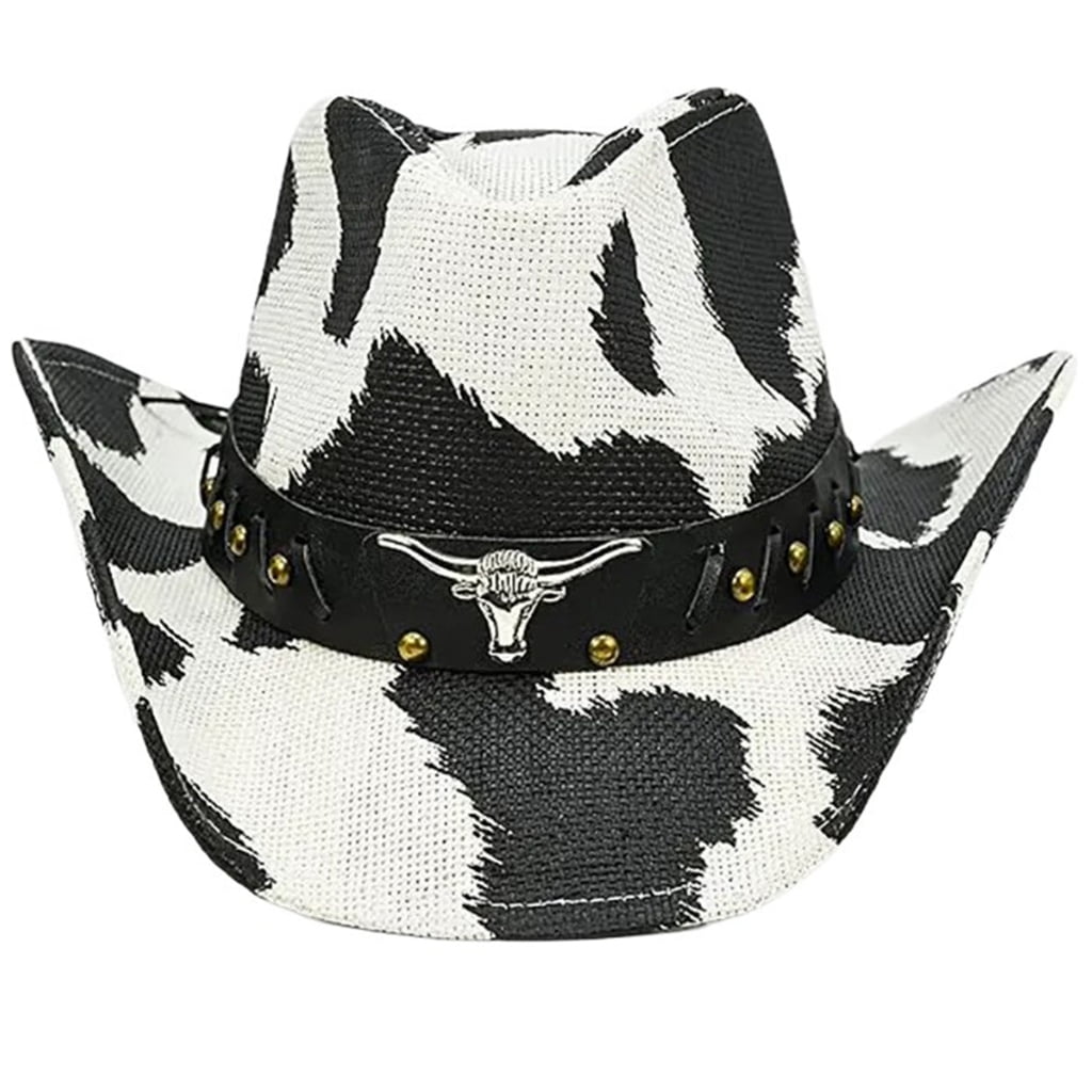 lanema Western Stylish Hats Black and White Patterns Hat for Animal ...