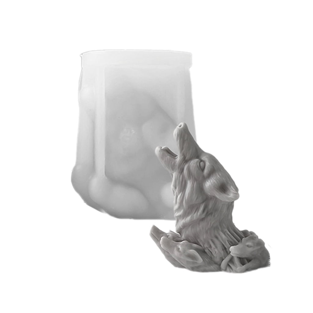 lanema Wolf Head Silicone Candle Mold DIYs Animal 3D Plaster Resin ...