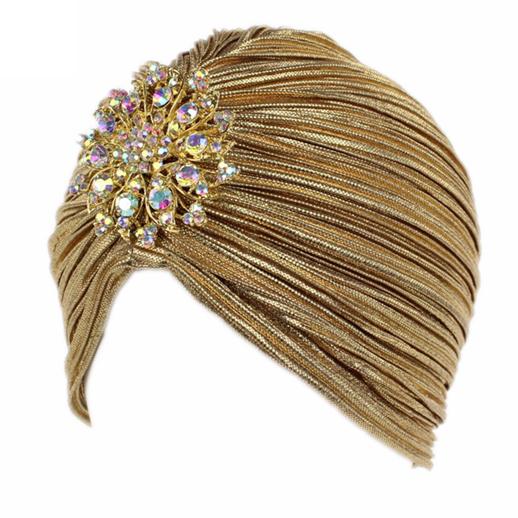 lanema Women Indian Turban Hat for Head Wrap Pleated Soft Velvet Hair ...