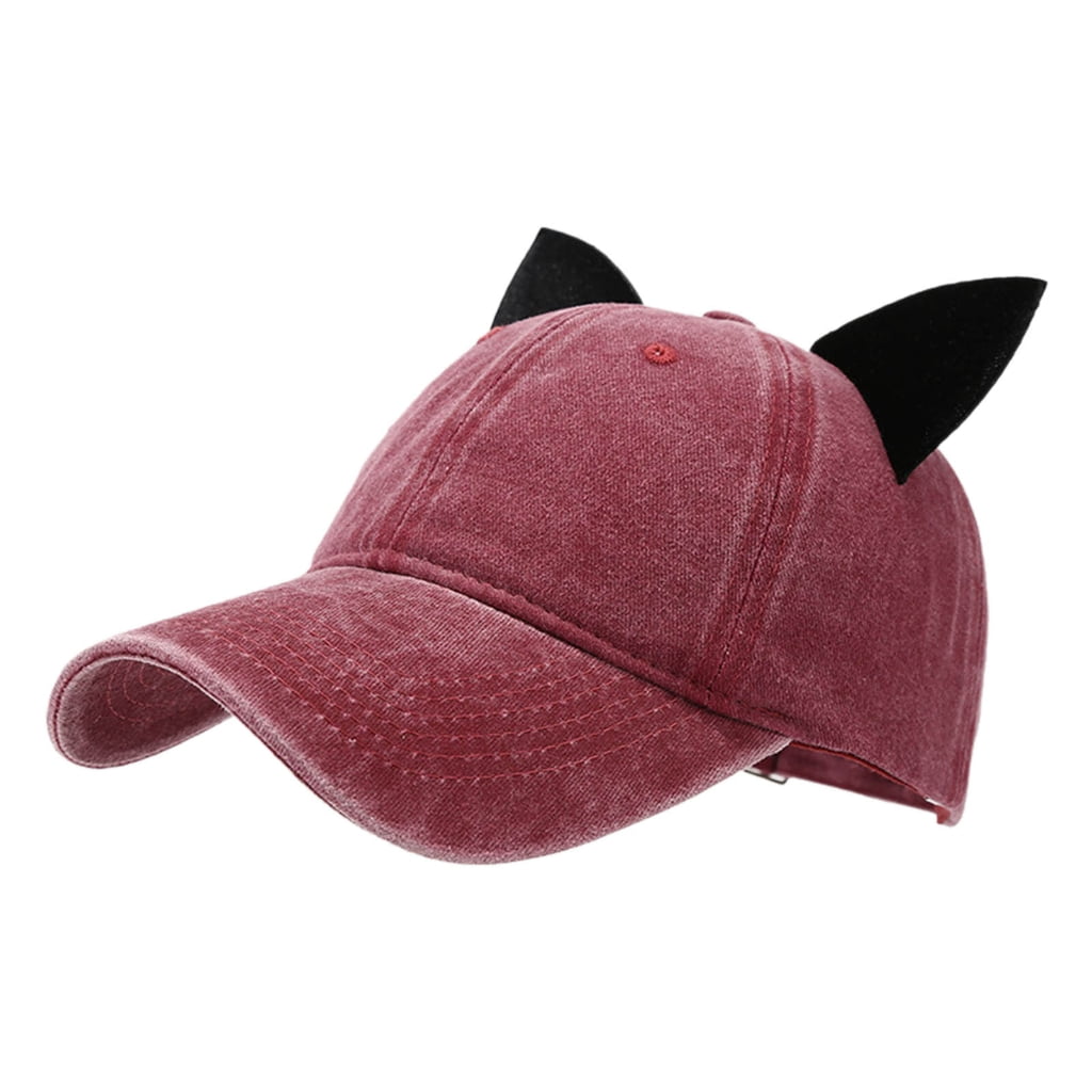 lanema Women Kitten Ears Baseball Hat 3D Cats Ear Unisex Hat for Spring ...