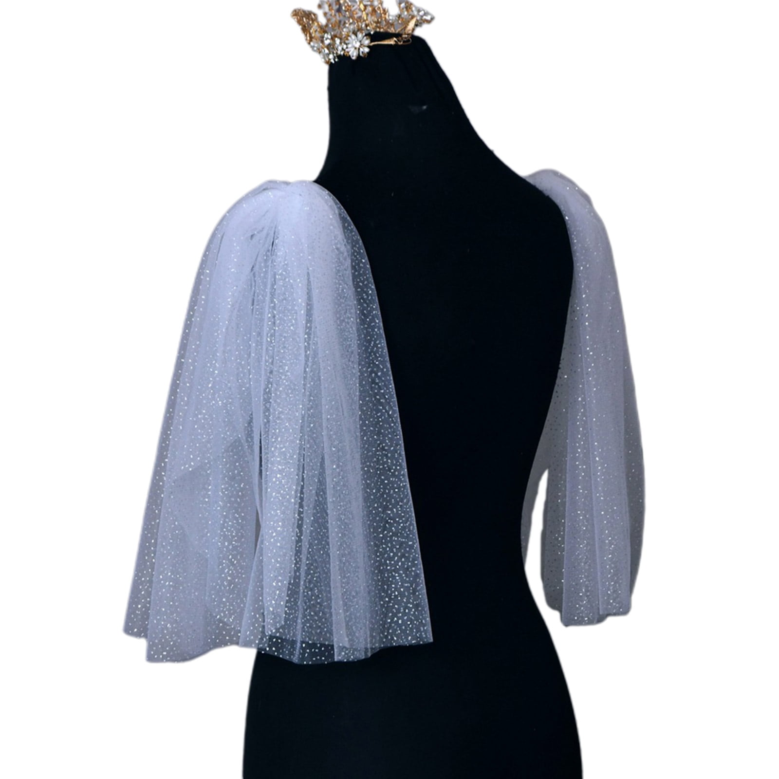 lanema Women Prom Wedding Bridal Wrap Elegant Gilding Sheer Shawl Sheer ...