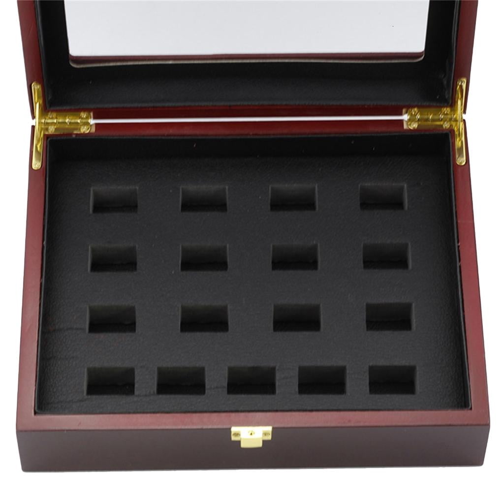 lanema Wood Rings Display Box with Multiple Slots Storage Case for ...