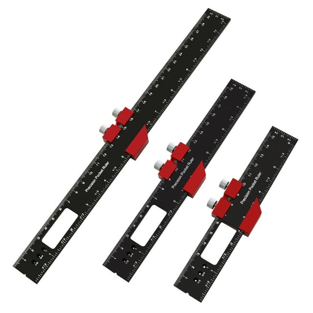 lanema Woodworking Ruler Precisions Pocket Ruler Metal Slide Stop ...