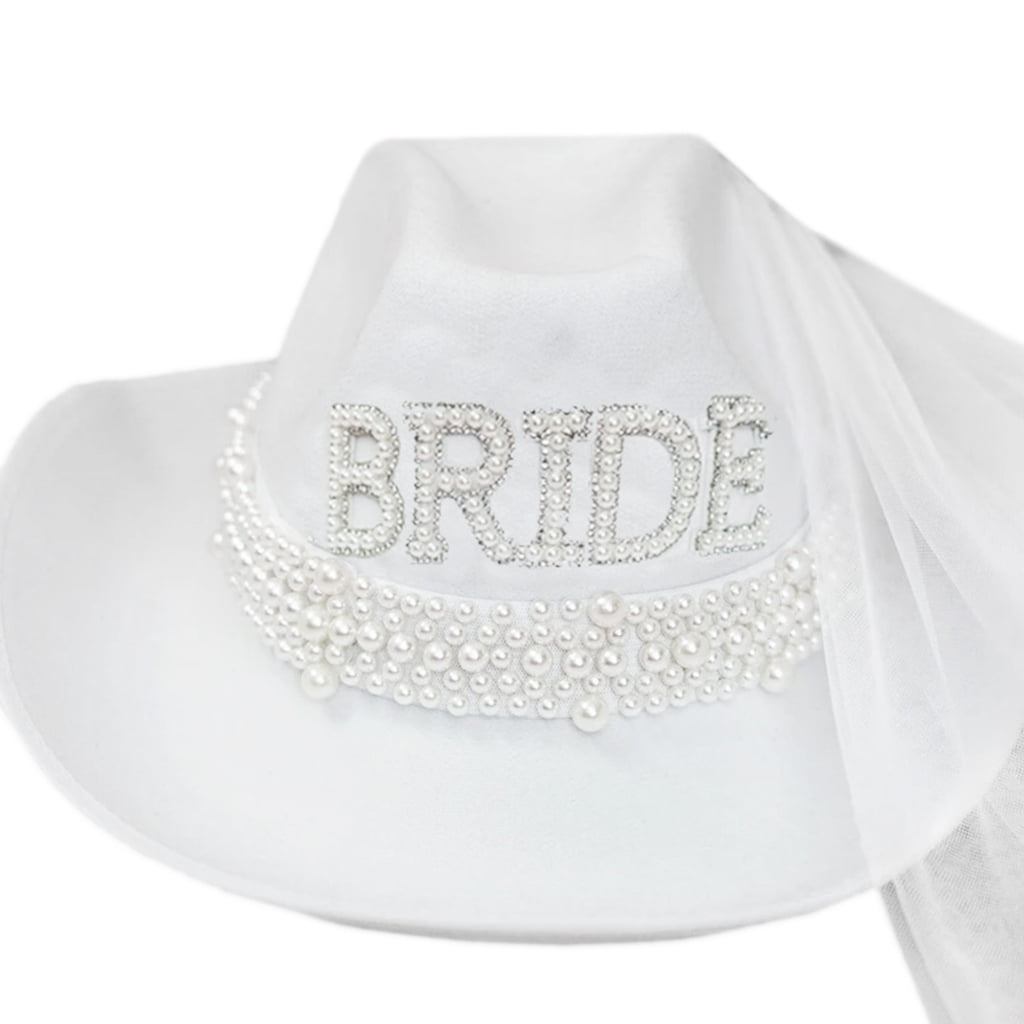 lanema for Creative BRIDE/ Letter Cowgirl Hat Wide Brim Western Style ...