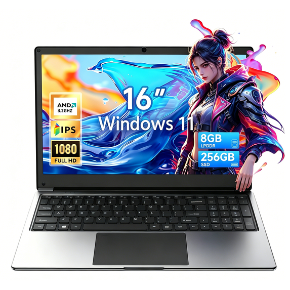 Morostron 16" Laptop Computer with Win11, 8GB RAM 256GB SSD Expandable ...