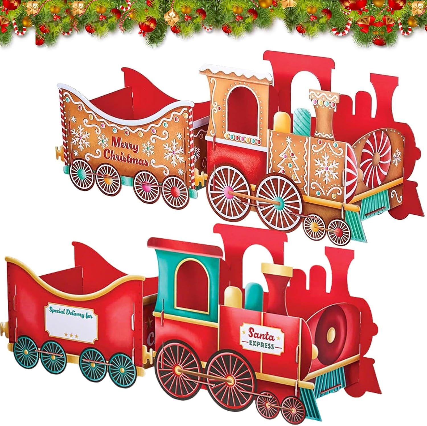 laqbezok 2025 New Christmas Presents Trains, Cardboard Christmas Train ...