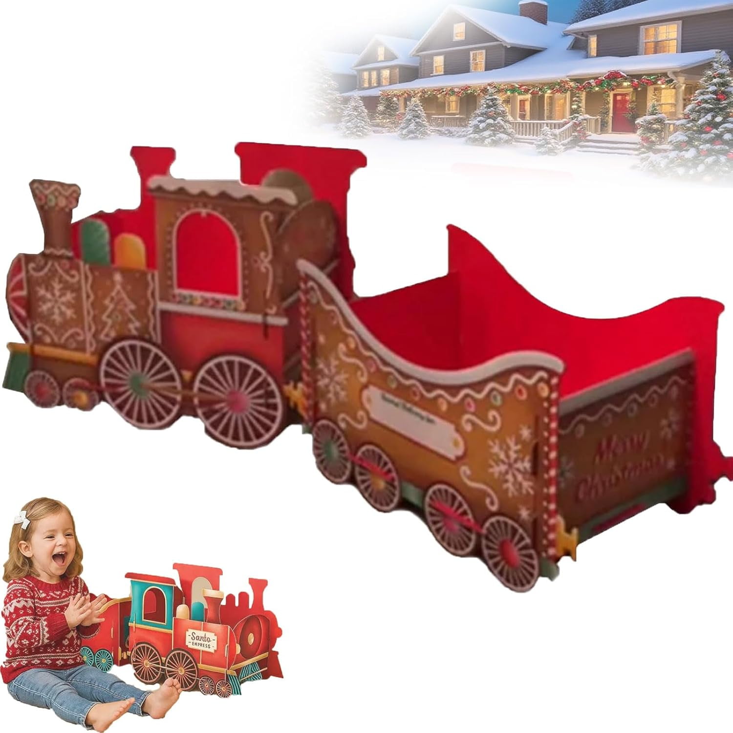 laqbezok Christmas Presents Train, Christmas Train Box for Presents ...