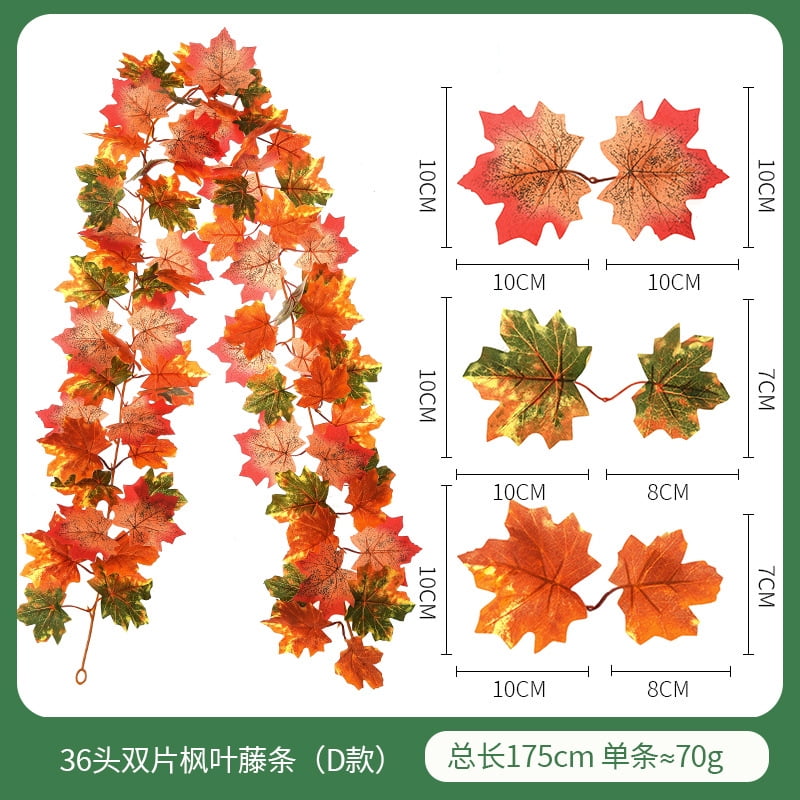 laqbezok Yellow Maple Leaf Vines, Artificial Autumn Garland with Fake ...