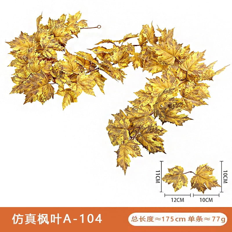 laqbezok Yellow Maple Leaf Vines, Artificial Autumn Garland with Fake ...