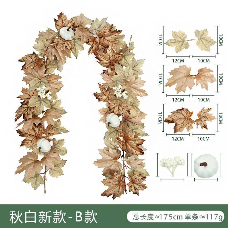 laqbezok Yellow Maple Leaf Vines, Artificial Autumn Garland with Fake ...
