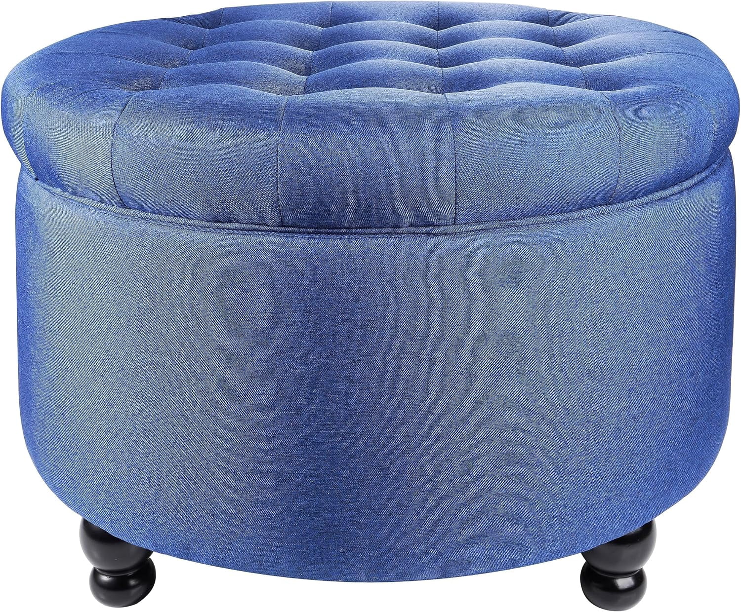 large button tufted accent round storage ottoman upholstered ottoman ...