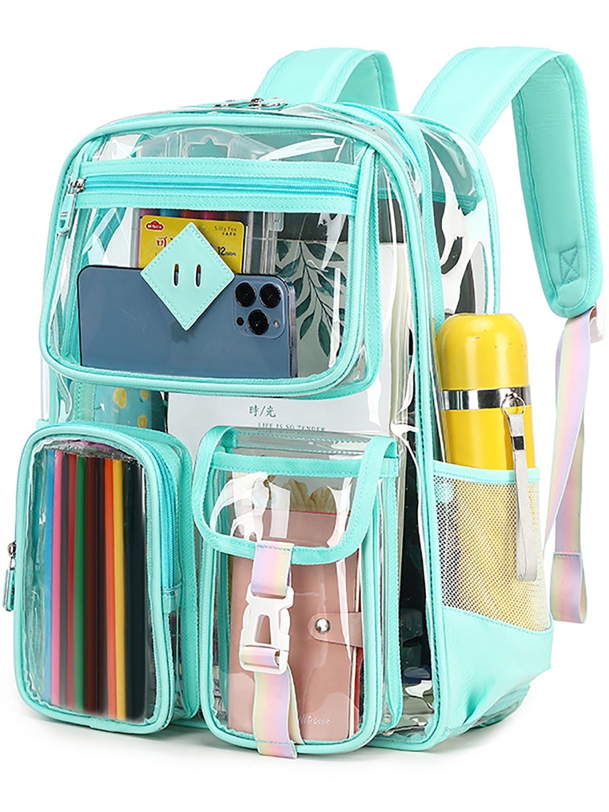 large clear backpack heavy duty stadium approved see through backpack ...