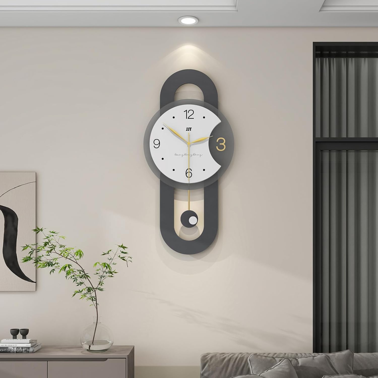 large wall clock for living room decor decoartive modern pendulum wall ...