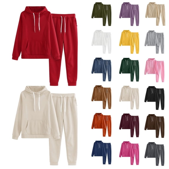 larppty Jogger Sets for Women 2 Piece Lounge Sets Fall Sweatshirt Sets ...