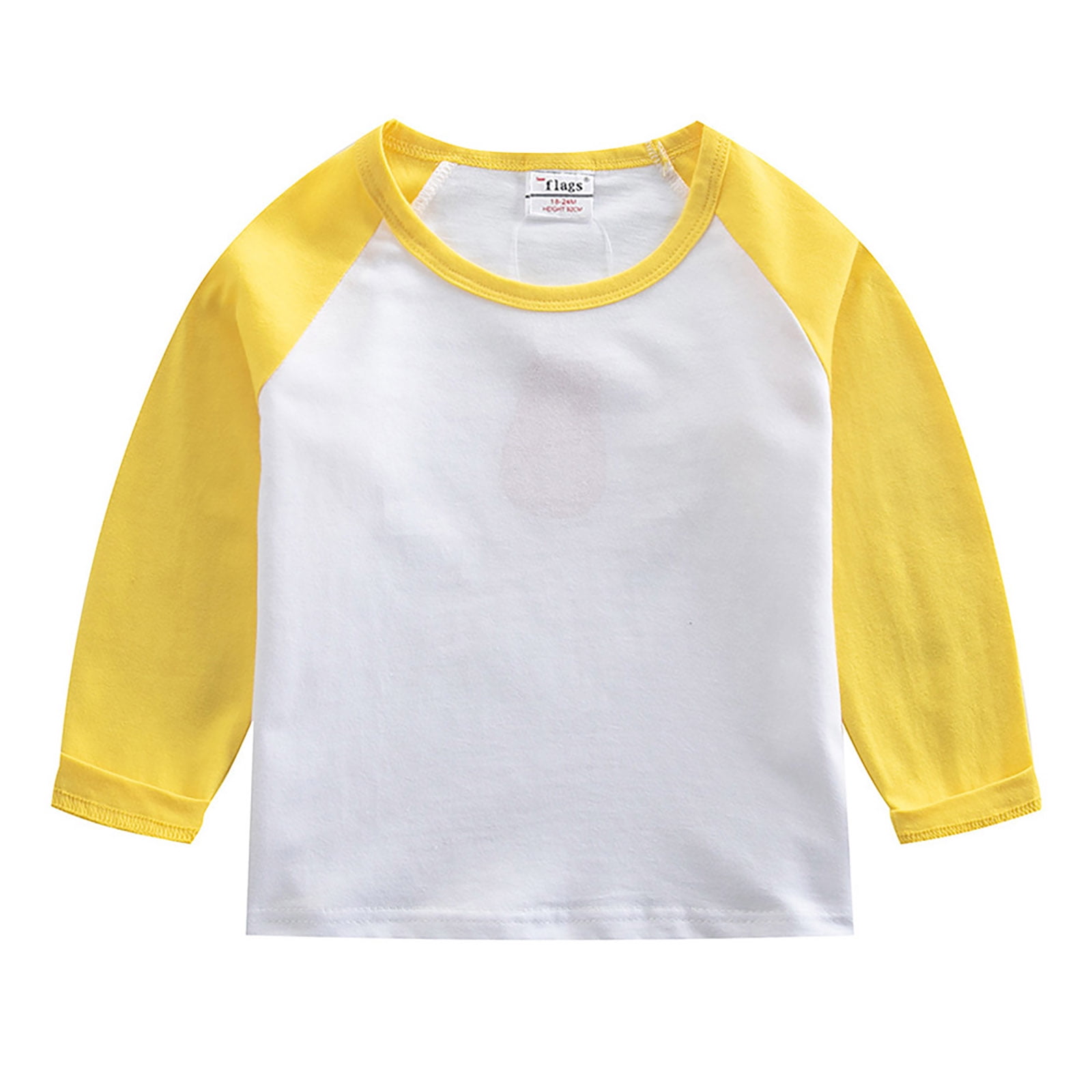 larppty Kids Girls T Shirts Casual Long Sleeve Tee Crewneck Color Block ...