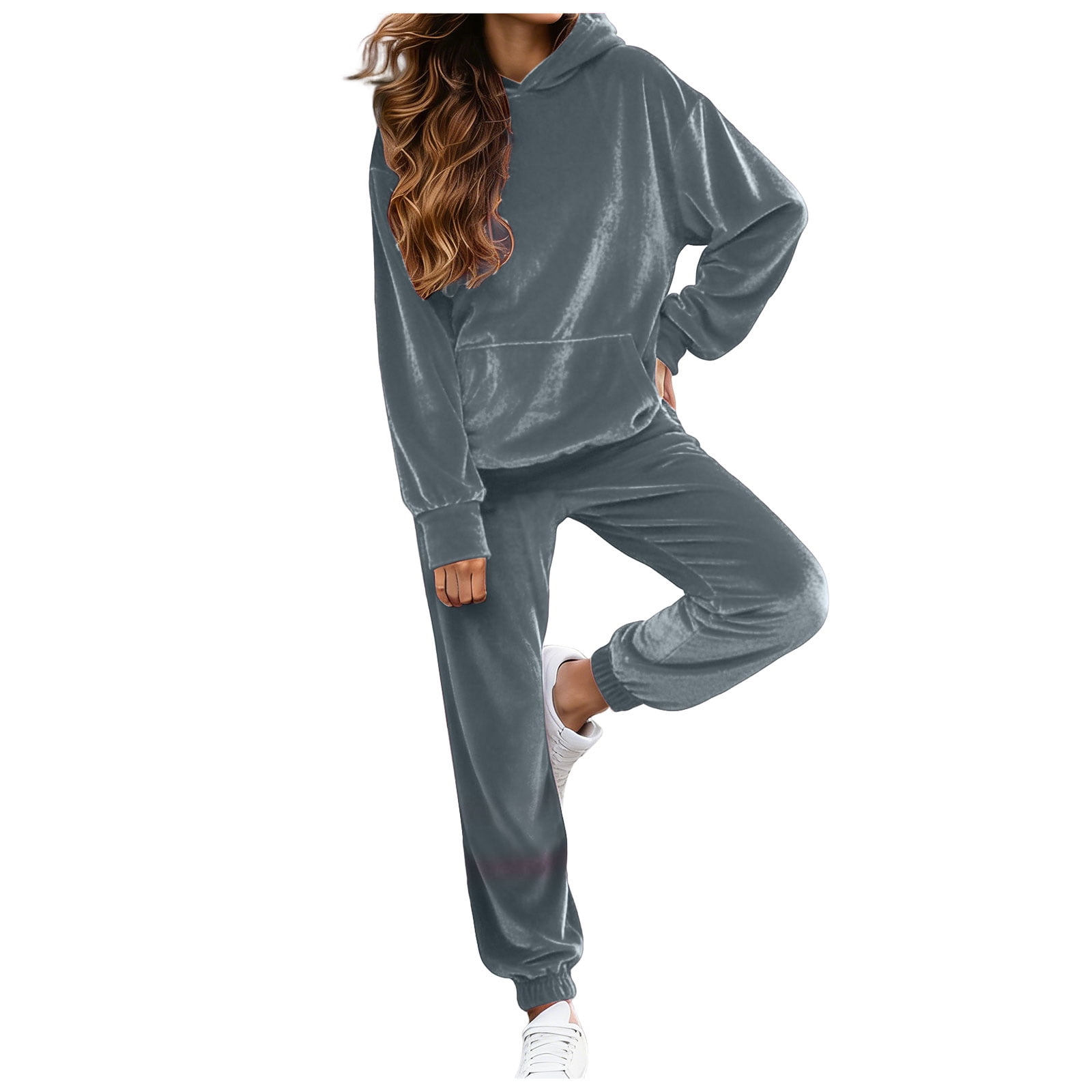 larppty Velour Lounge Sets for Women 2 Piece Velvet Tracksuits Jogging ...