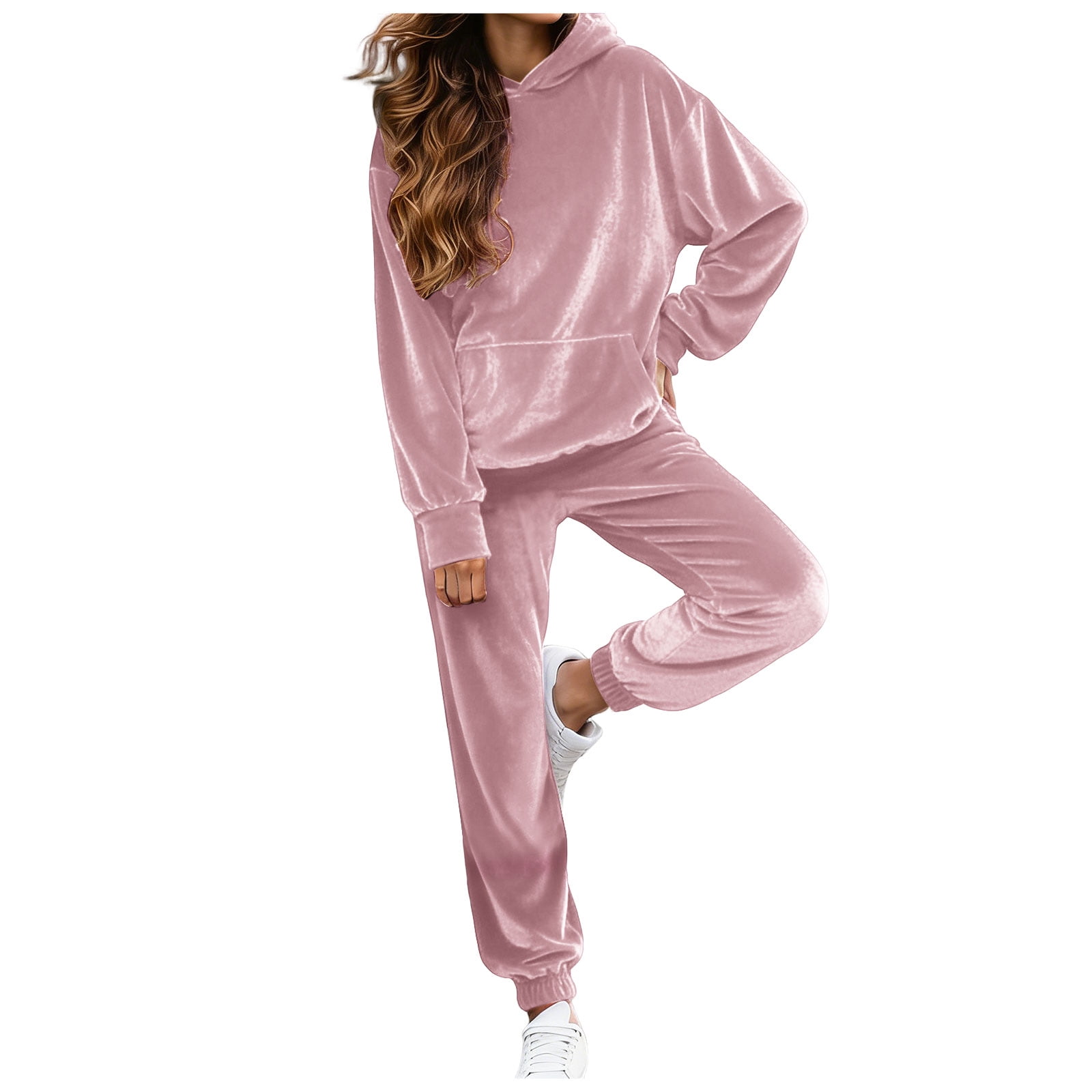 larppty Velour Lounge Sets for Women 2 Piece Velvet Tracksuits Jogging ...