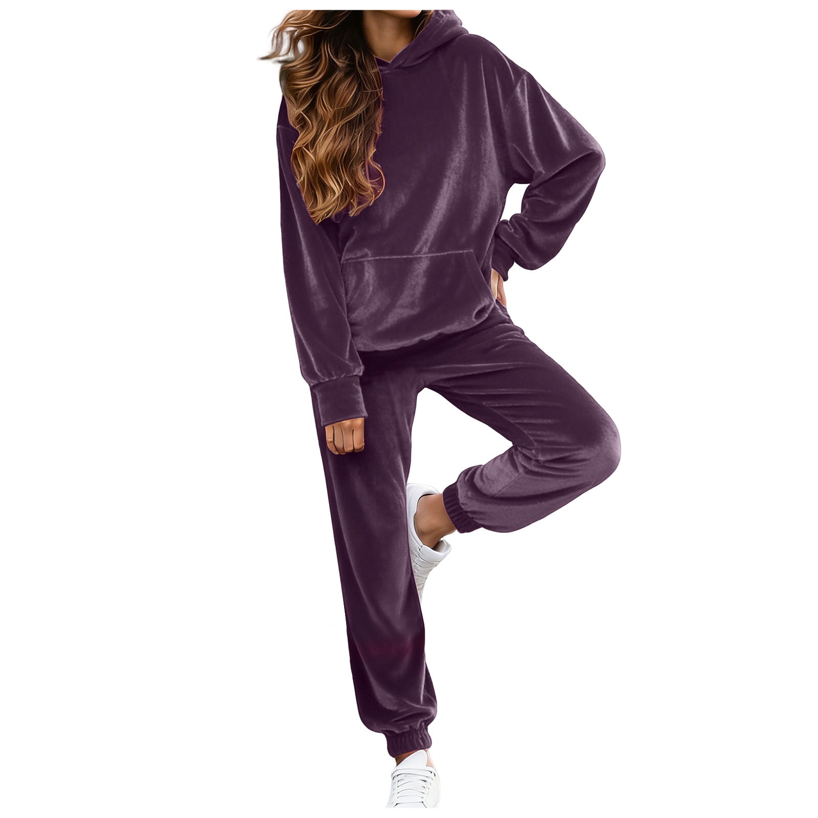 larppty Velour Lounge Sets for Women 2 Piece Velvet Tracksuits Jogging ...
