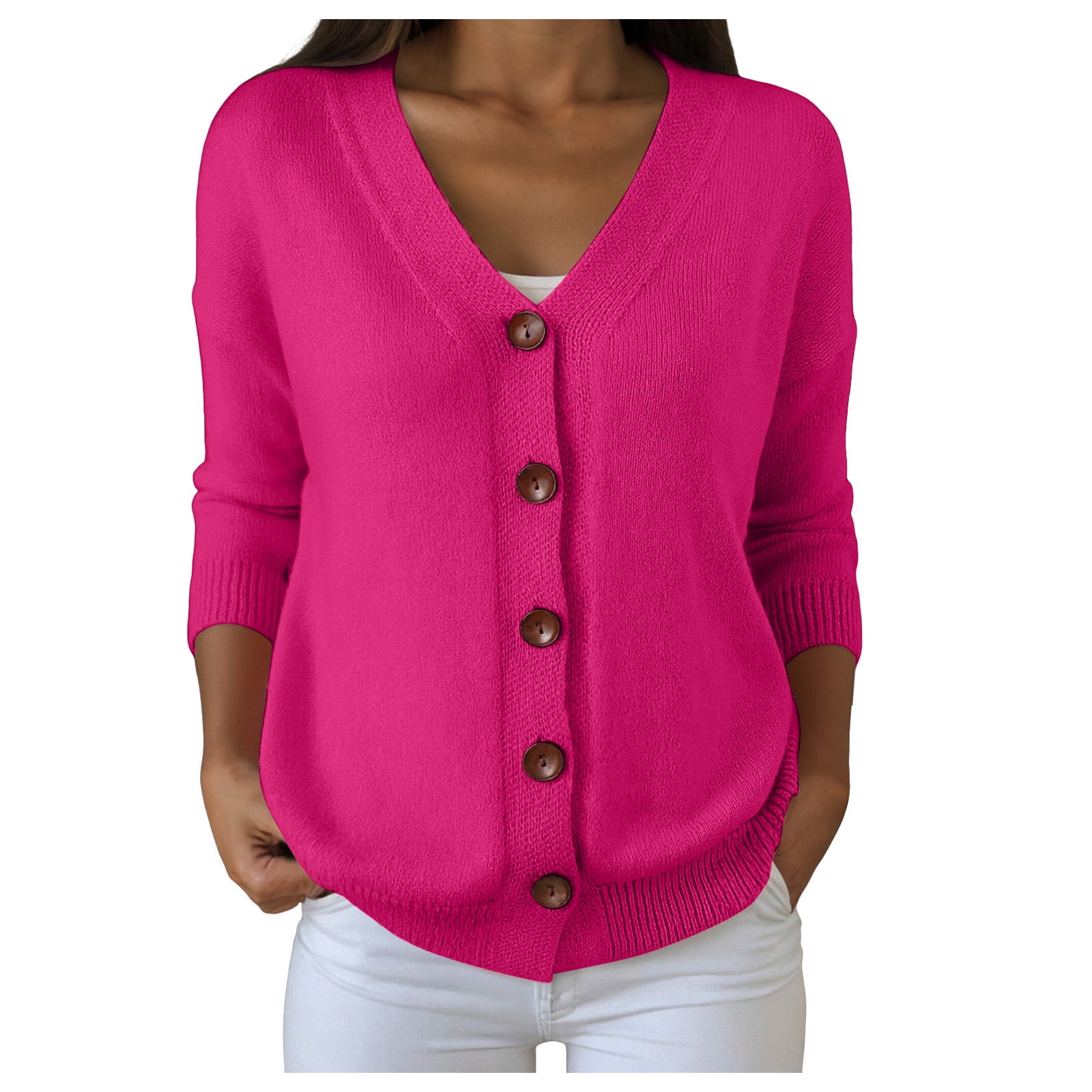 larppty Womens Cardigans Lightweight Long Sleeve Button up Sweaters ...