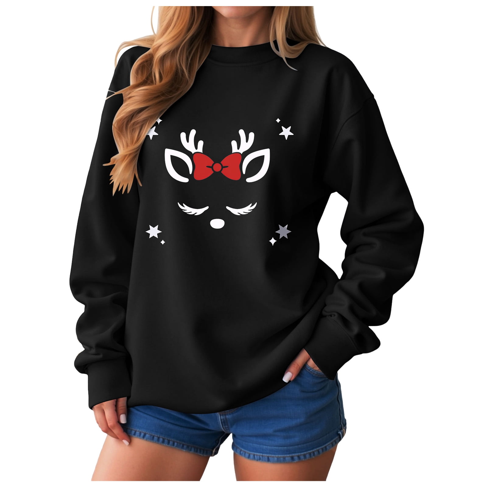larpptyChristmas Sweater for Women Merry Christmas Xmas Graphic ...