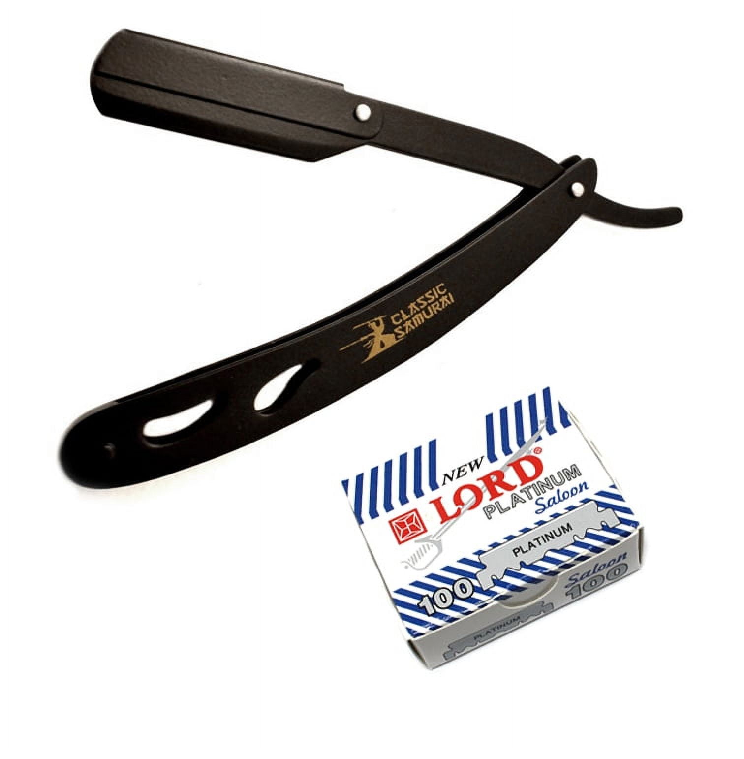 lassic Samurai CS-102 Matte Black Folding Straight Razor, Shavette with ...
