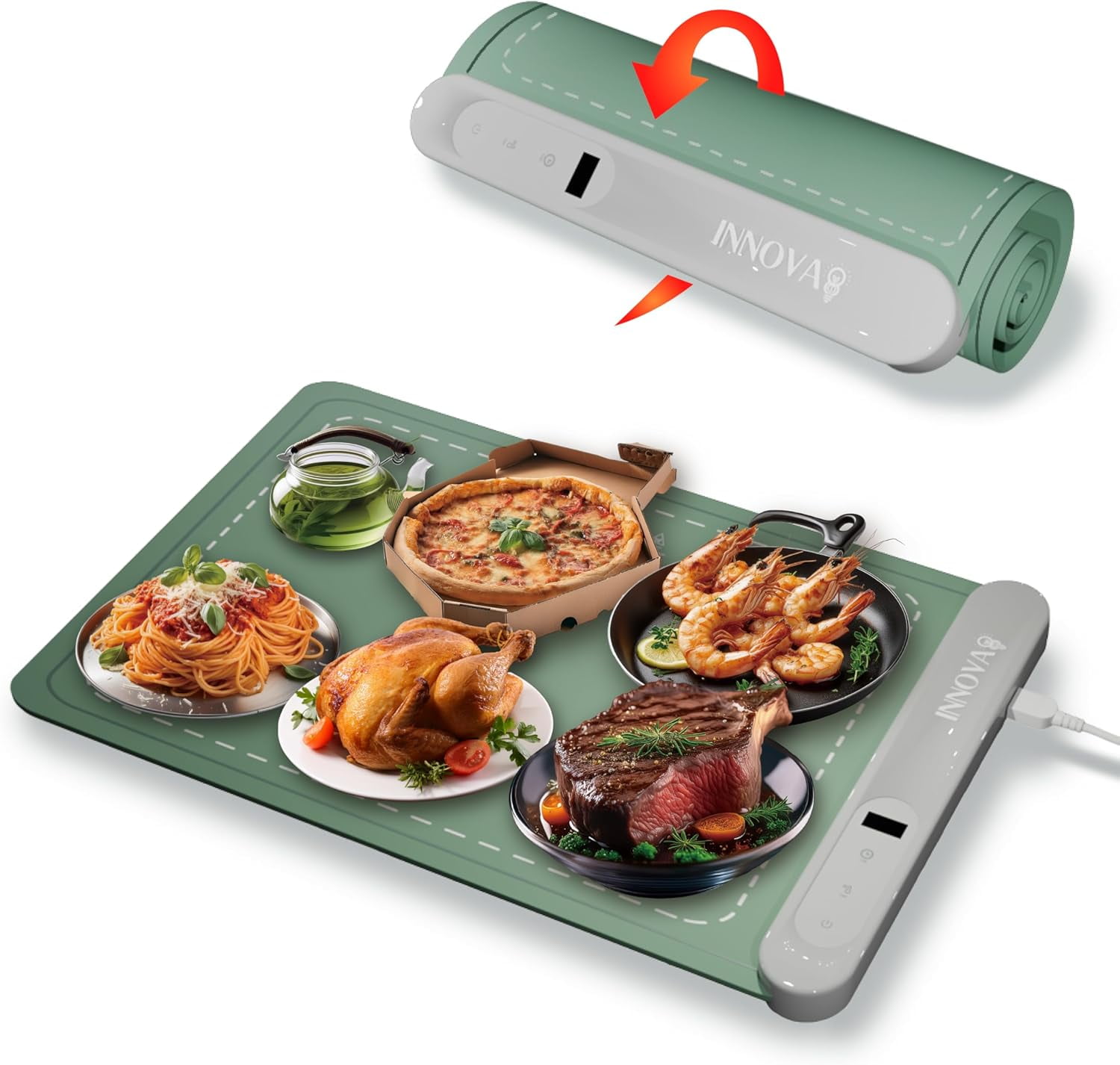 [latest] graphene electric food warming mat - 6 temperature settings ...