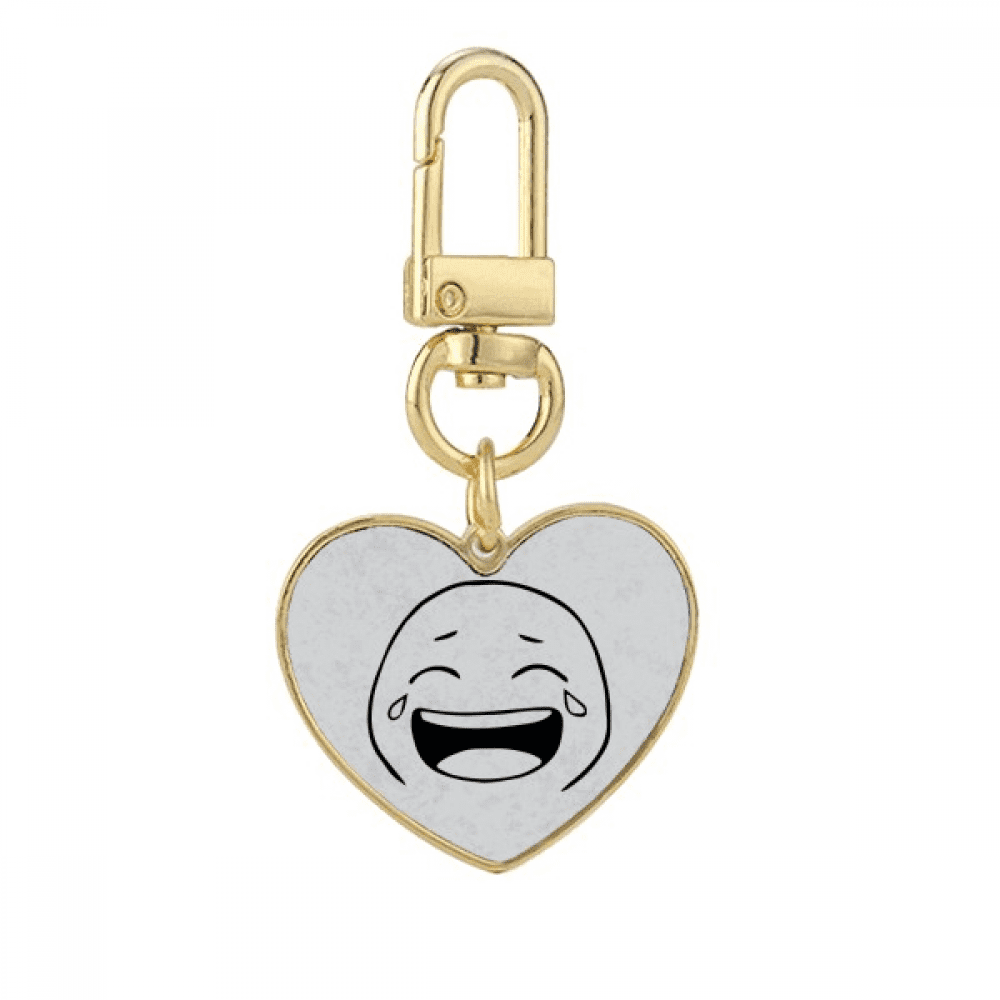 laugh cry happy fcartoon gold heart keychain metal keyring holder ...