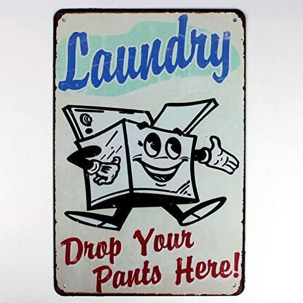 laundry drop your pants here metal tin sign Bar Cafe Garage Wall Decor ...
