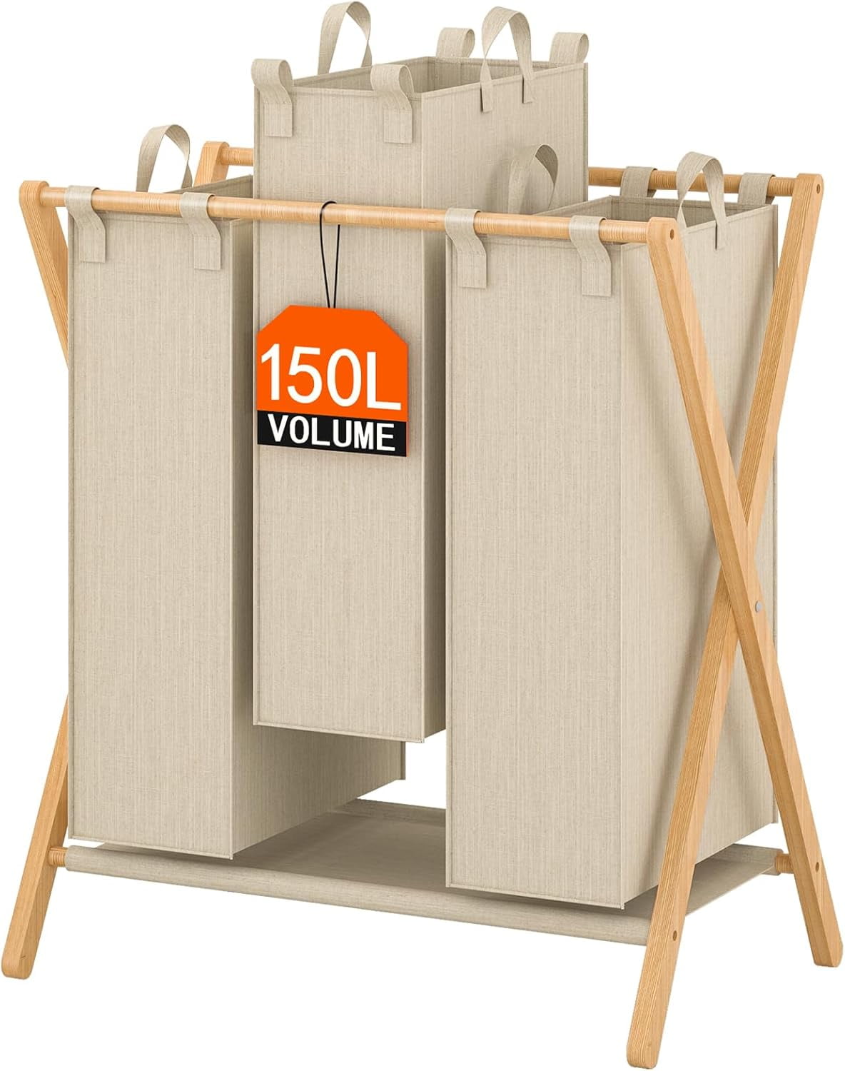 laundry hamper 3 section, Dirty Clothes Hamper with removable bags ...