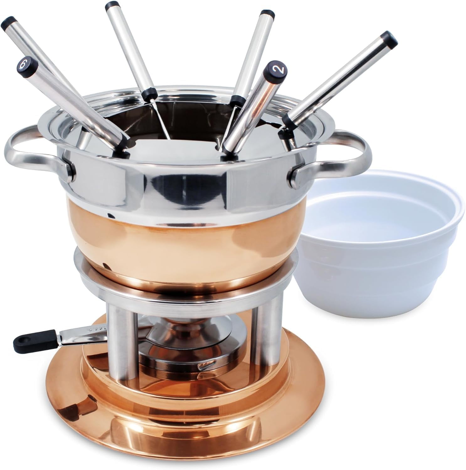 **lausanne 11-piece copper plated fondue set - ideal for cheese ...