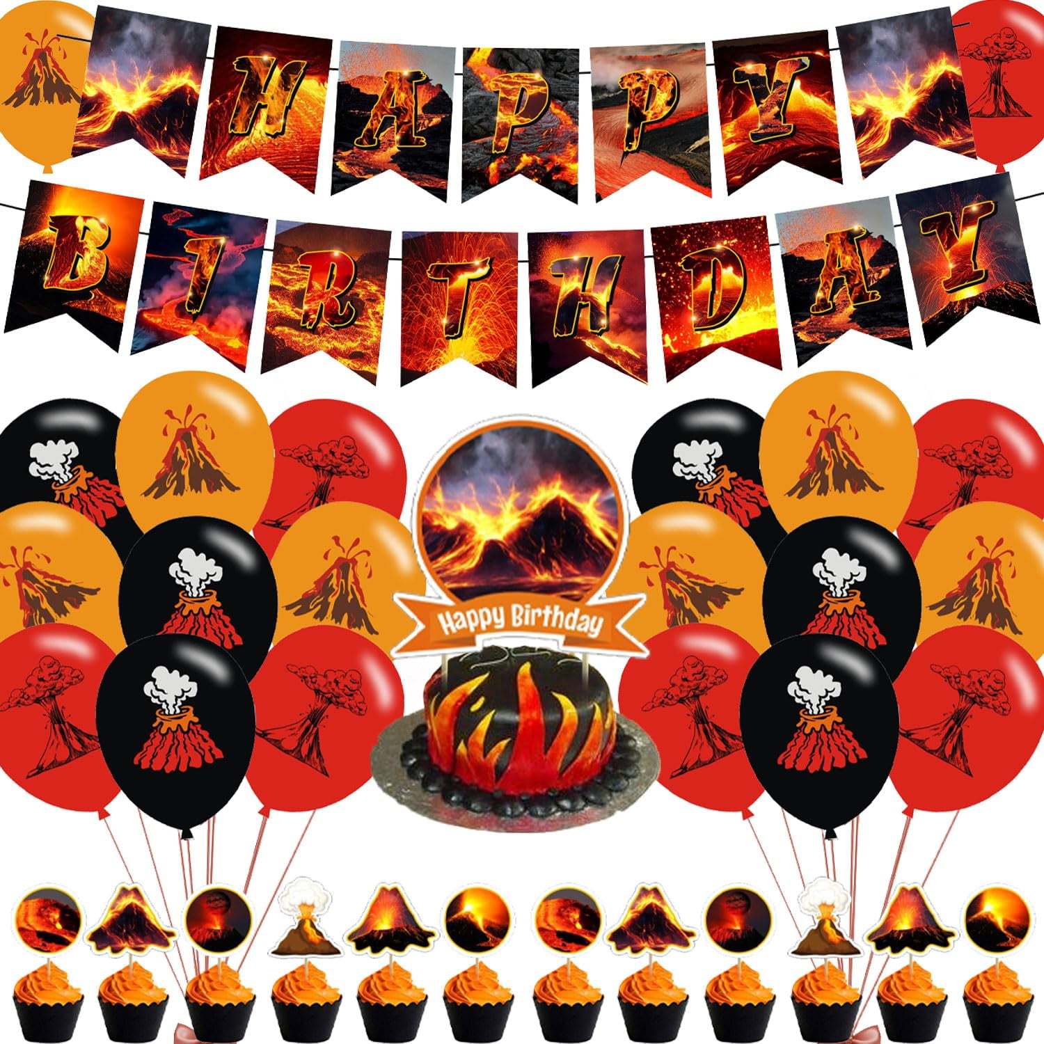 lava Birthday Party Decorations,Volcano Party Decorations KKS1 Happy ...