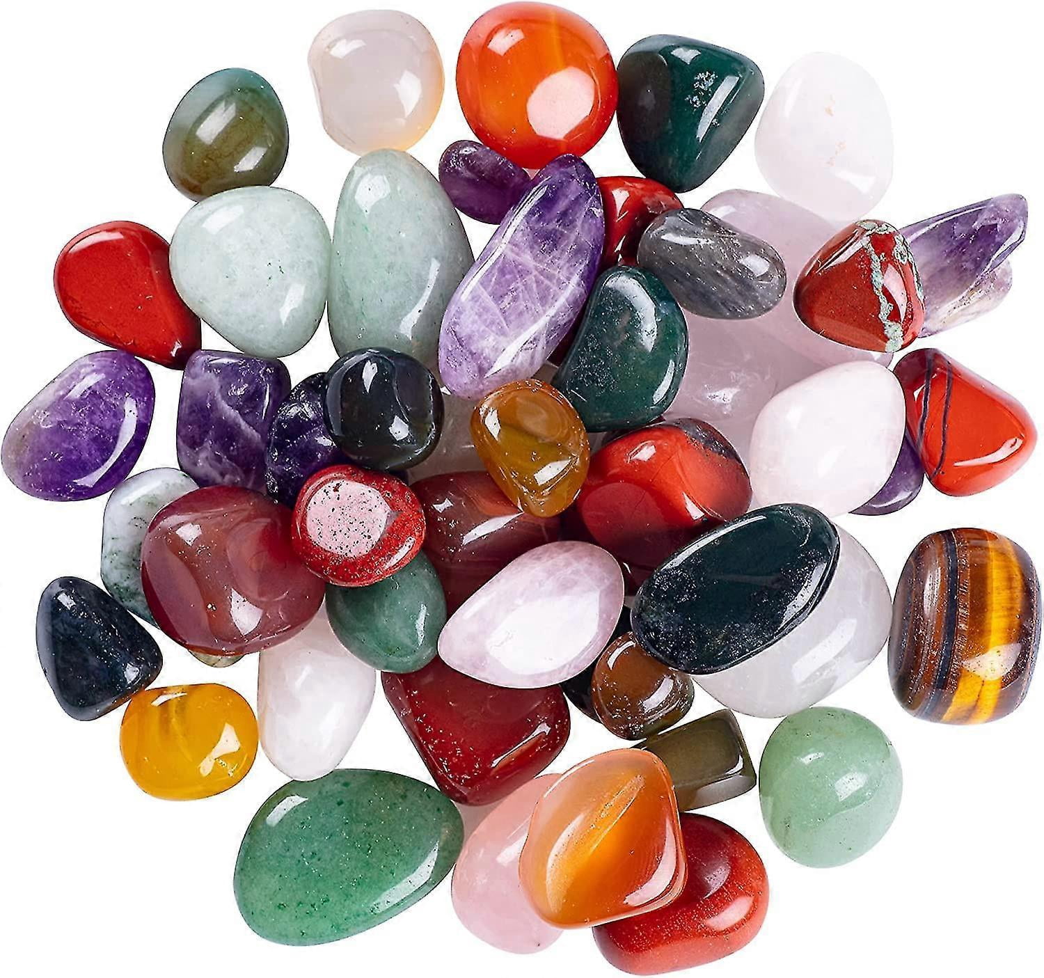 lb Bulk Natural Tumbled Gemstones and Crystals - Assorted Tumbled and ...