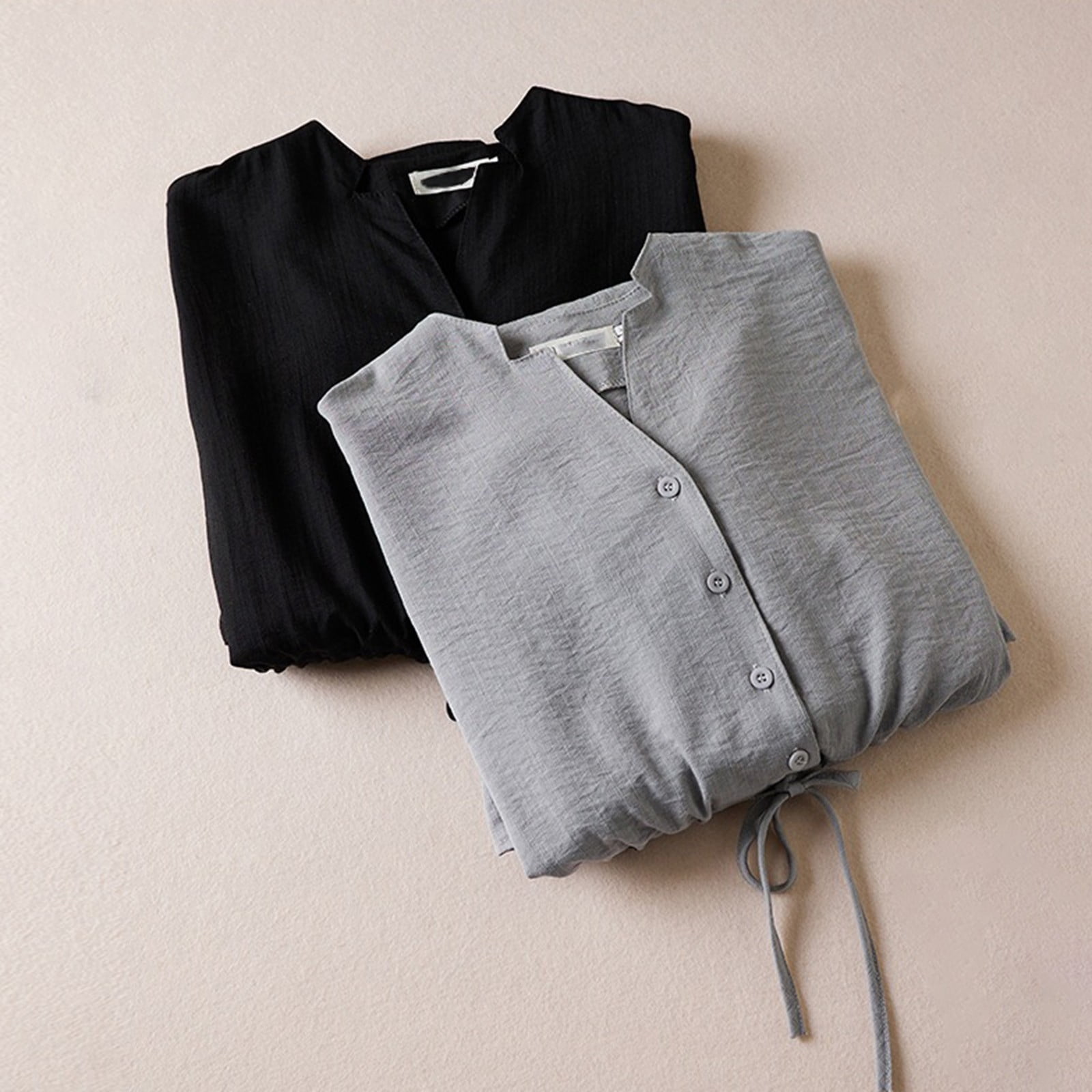 lcziwo Business Shirt Long Dress for Women Tie Waist A Line Dress ...