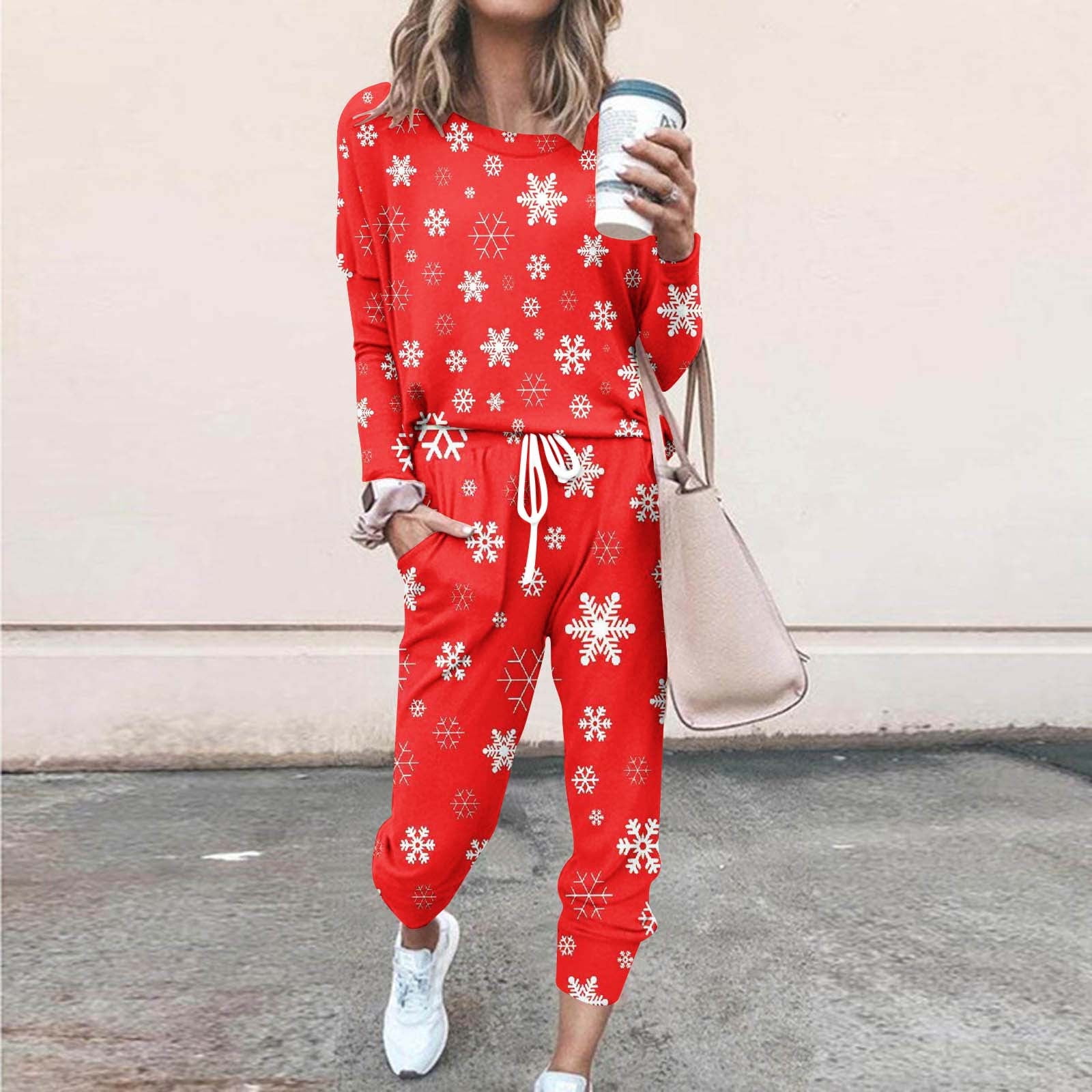 lcziwo Christmas Jogger Set Women,Womens Casual 2 Piece Outfit ...