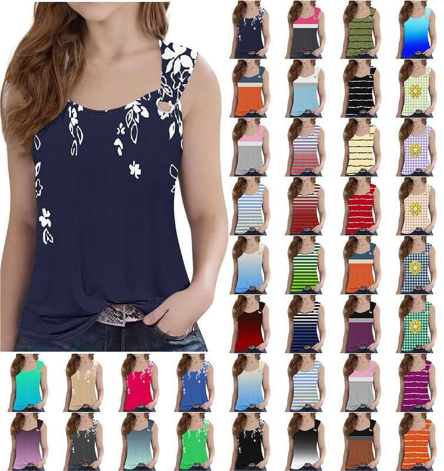 lcziwo Girls Summer Tank Tops Fashion Gradient Color Sleeveless Shirt ...