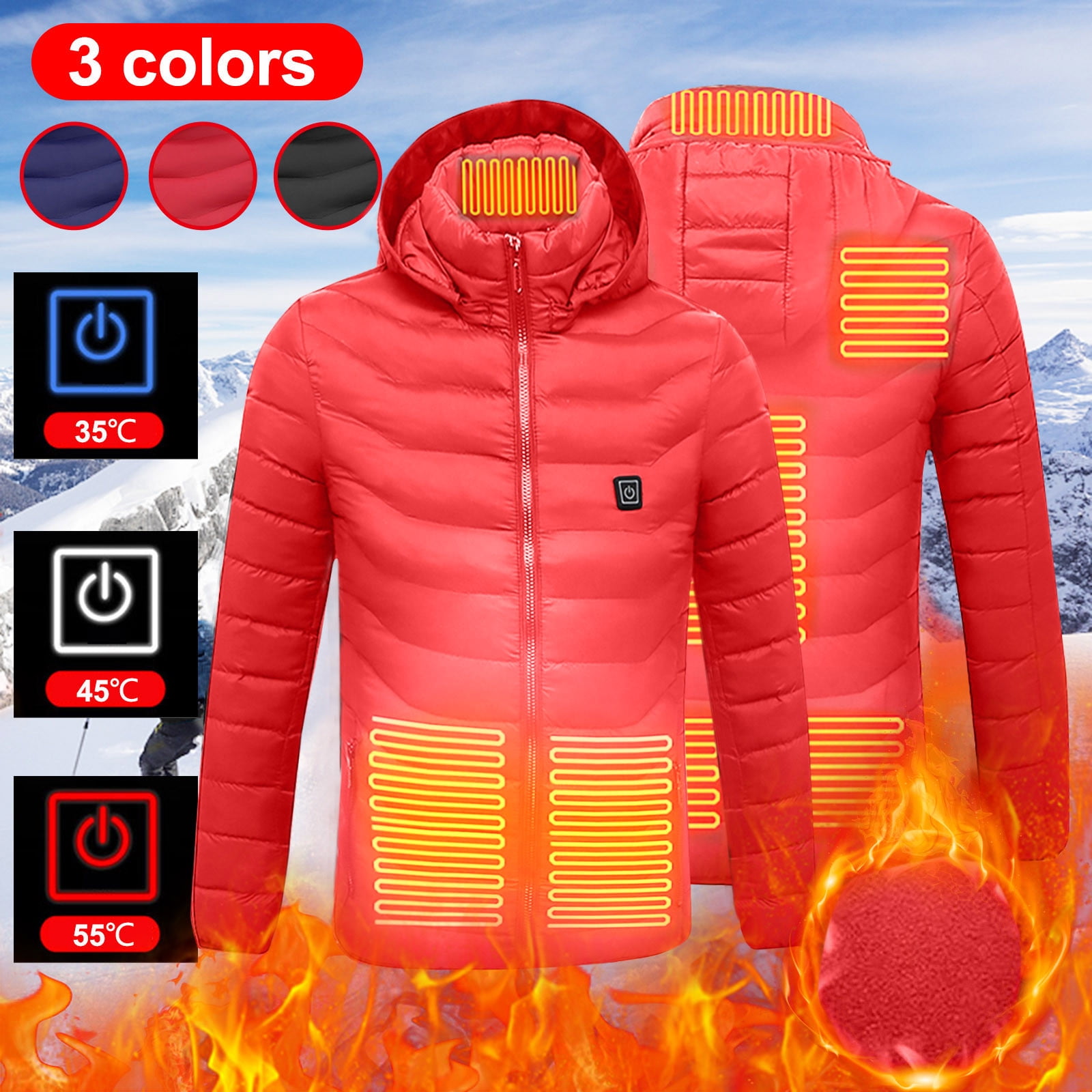lcziwo Heated Jackets for Men with 8 Heating Zones Winter Outdoor ...