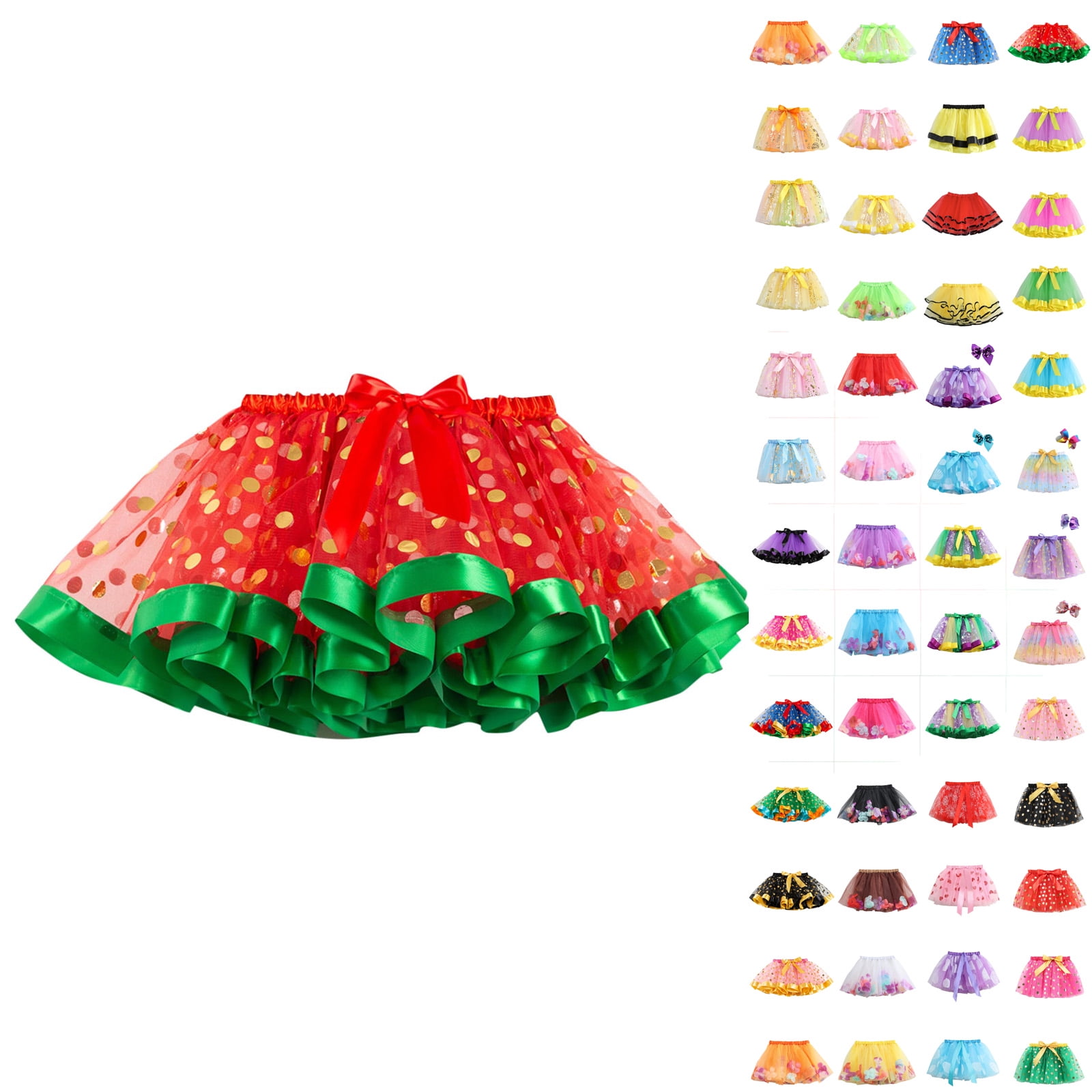 lcziwo Kids Tulle Tutu Skirt Layered Polka Dot Tutus Festival Outfit ...