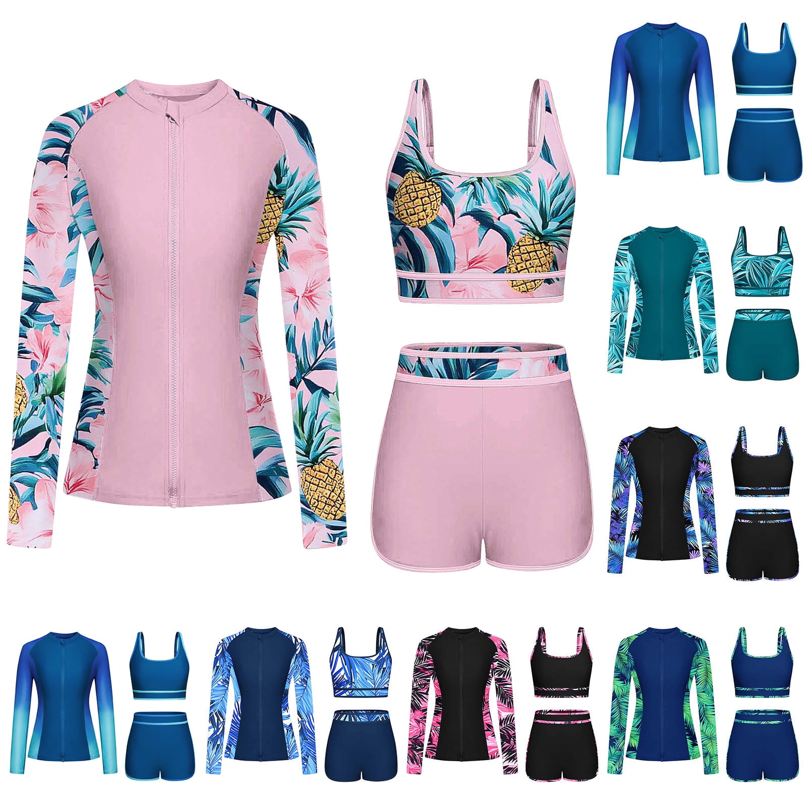 lcziwo Lightning Sales of Today Prime Womens 3 Piece Rash Guard Long ...