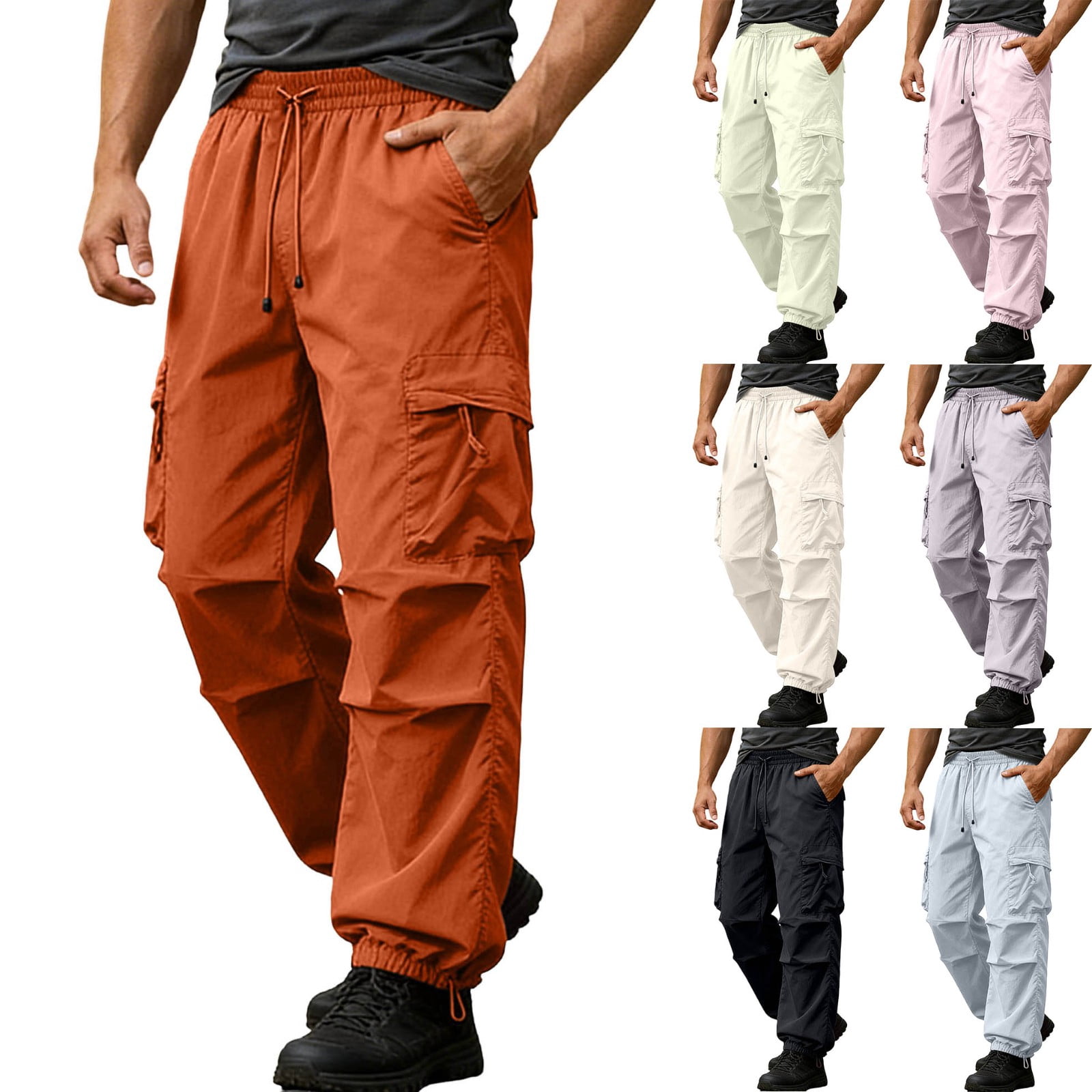 lcziwo Men's Hiking Pants Golf Trousers Holiday Camping Beach Wide Leg ...