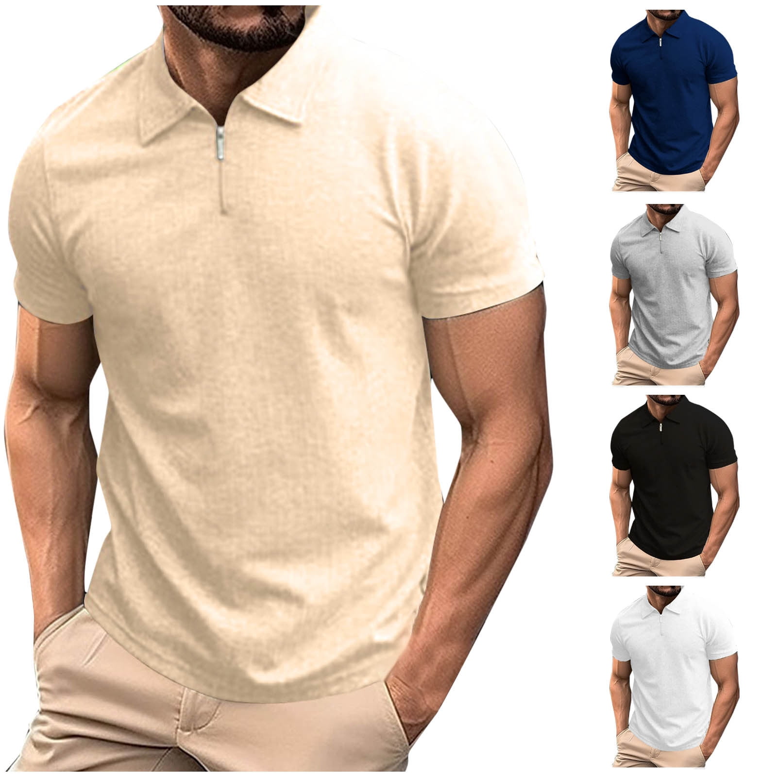 lcziwo Men's Short Sleeve Polos Shirt Summer Vacation Beach Outfits ...