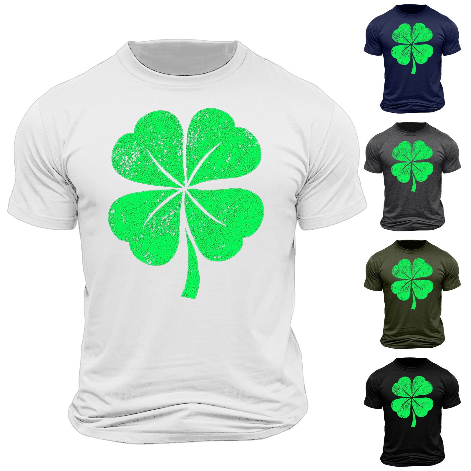 lcziwo Men's Slainte St.Patricks Day Shirt Lucky Green Clover Print ...