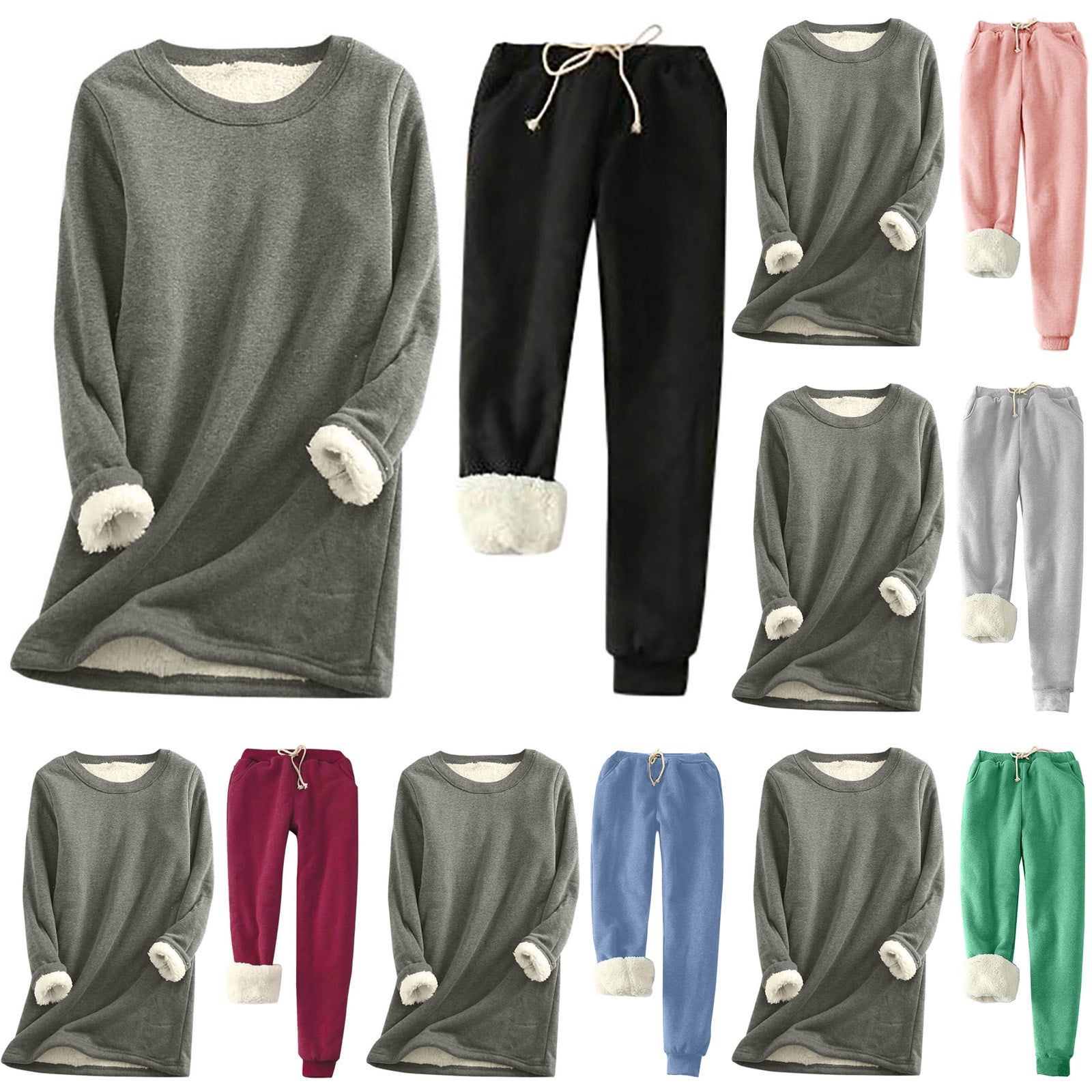 lcziwo Lightning Prime Today Pajama Sets for Women Sherpa Lined Fleece ...