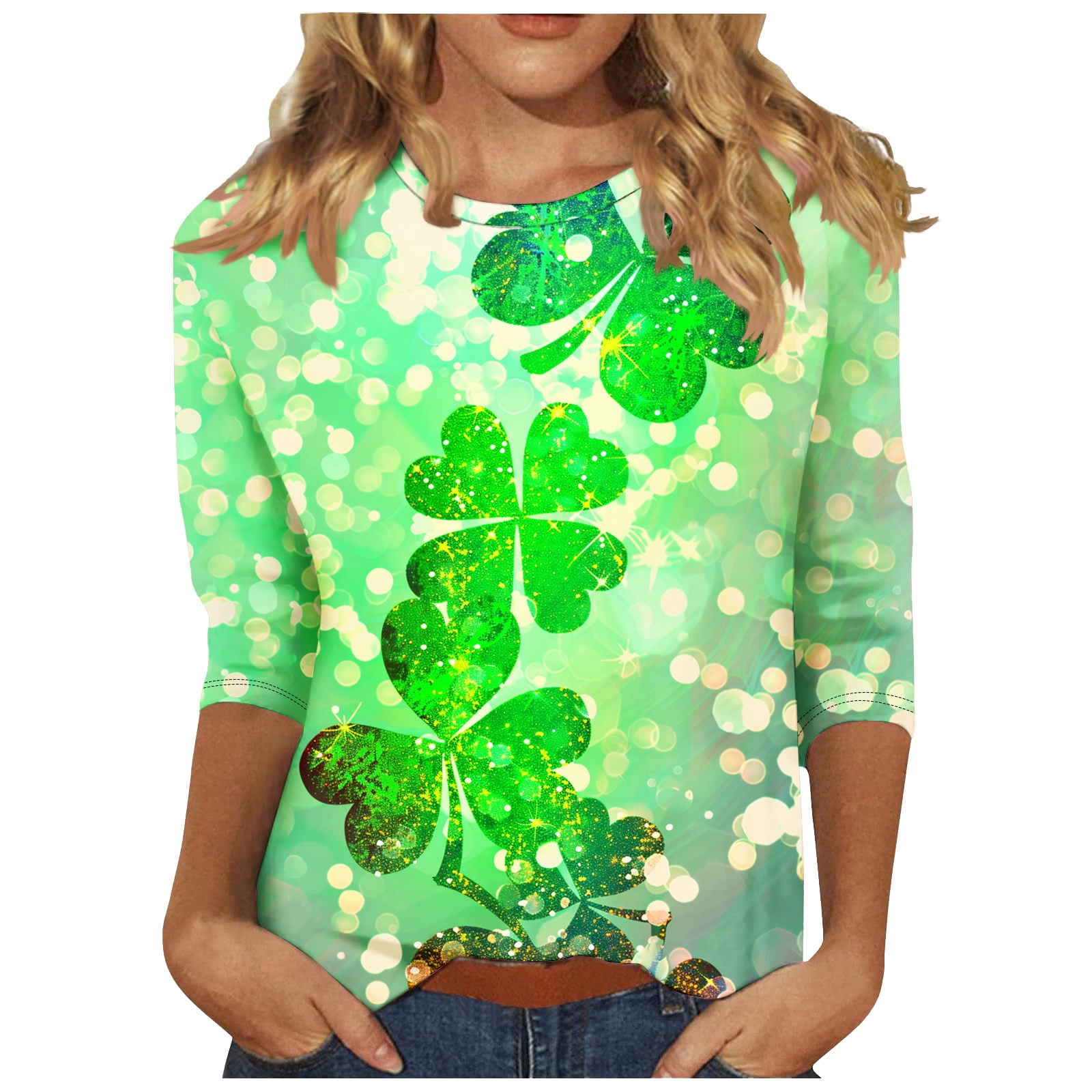 lcziwo St Patricks Day T Shirts for Women Irish Lucky Clover Print T ...